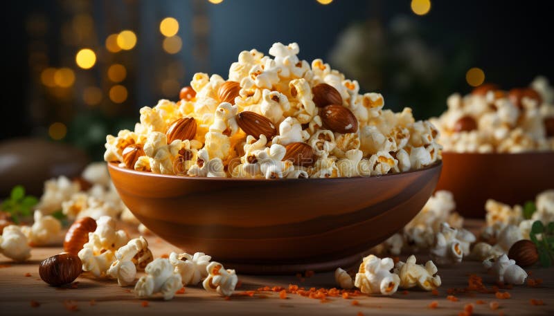 A Sweet Snack in a Rustic Bowl, Indulgence Indoors Generated by AI ...