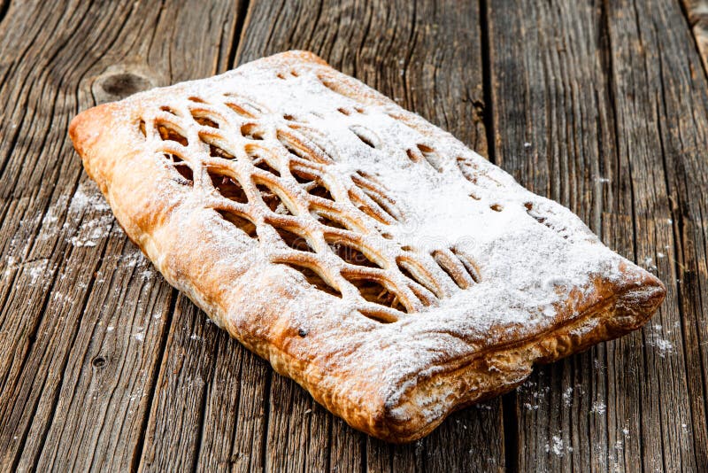 Sweet Soft Puff Pastry Bun with Custard, Raisins and Chocolate Bakery ...