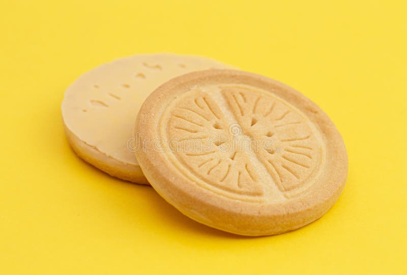 Sweet and Sour Lemon Shaped Shortbread Cookie Biscuits Stock Image ...