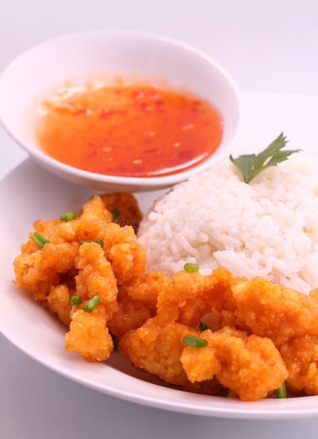 Sweet and Sour Pork rice stock photo. Image of dish, sweet - 38413008