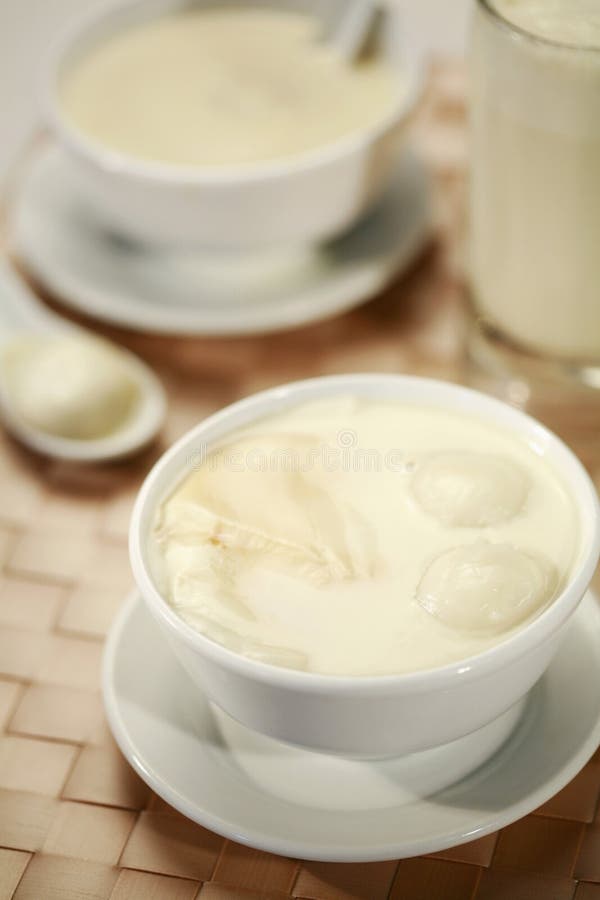 Sweet Soy Pudding with Longan. Conceptual Image Stock Image - Image of ...