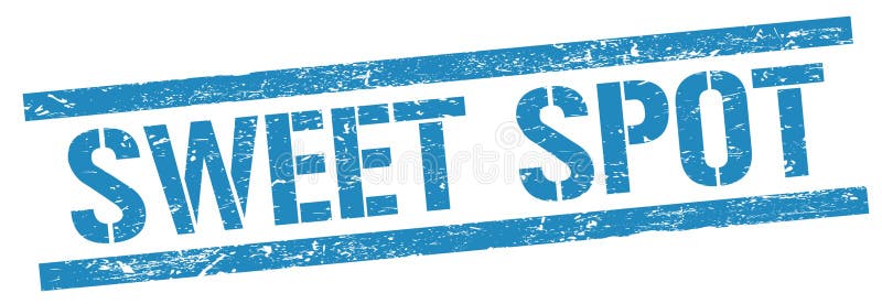 SWEET SPOT Text on Blue Grungy Rectangle Stamp Stock Illustration ...