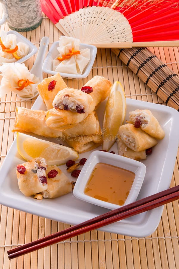 Sweet spring rolls stock image. Image of gastronomy, fresh - 28059303