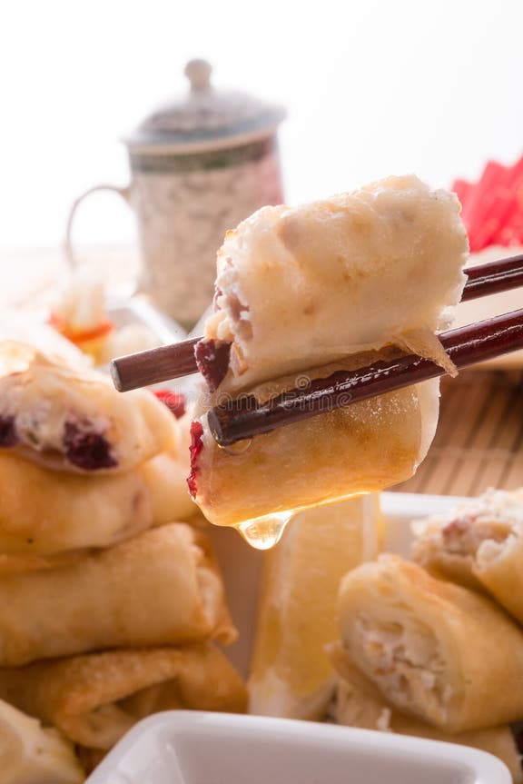 Sweet spring rolls stock photo. Image of china, chinese - 28059306