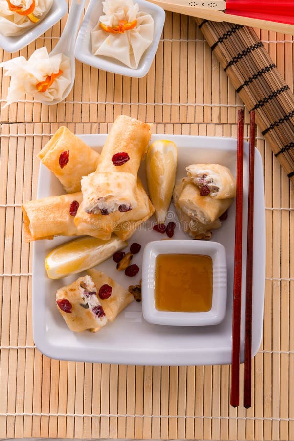 Sweet spring rolls stock photo. Image of honey, gastronomy - 28059308