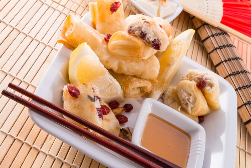 Sweet spring rolls stock image. Image of color, eating - 28188821