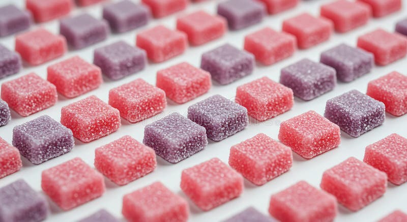 Sweet Squared: a Delightful Array of Pink and Purple Gummies Stock ...