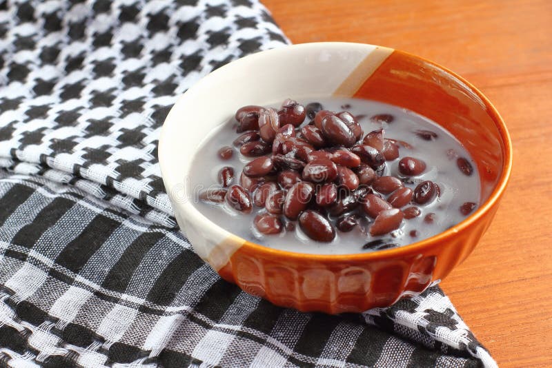 Sweet Sticky Rice with Black Beans in Coconut Milk Stock Photo - Image ...