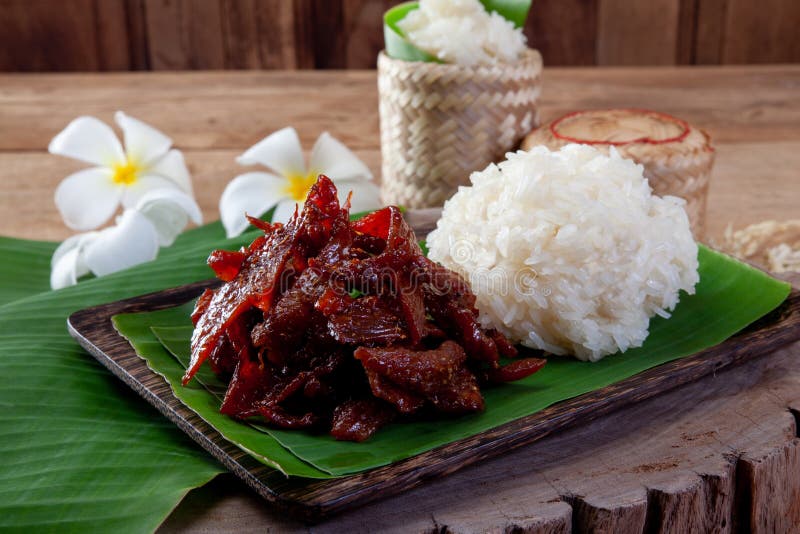 Sweet Sticky Rice with Pork Stock Image - Image of light, dinner: 244099469