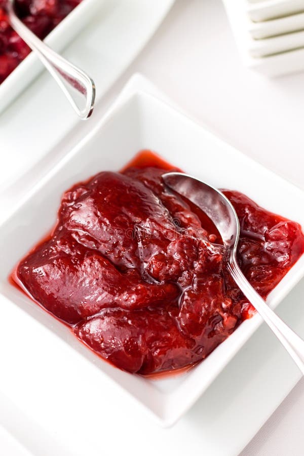 Sweet Strawberry Jam in Ceramic Bowl Stock Photo - Image of glass ...