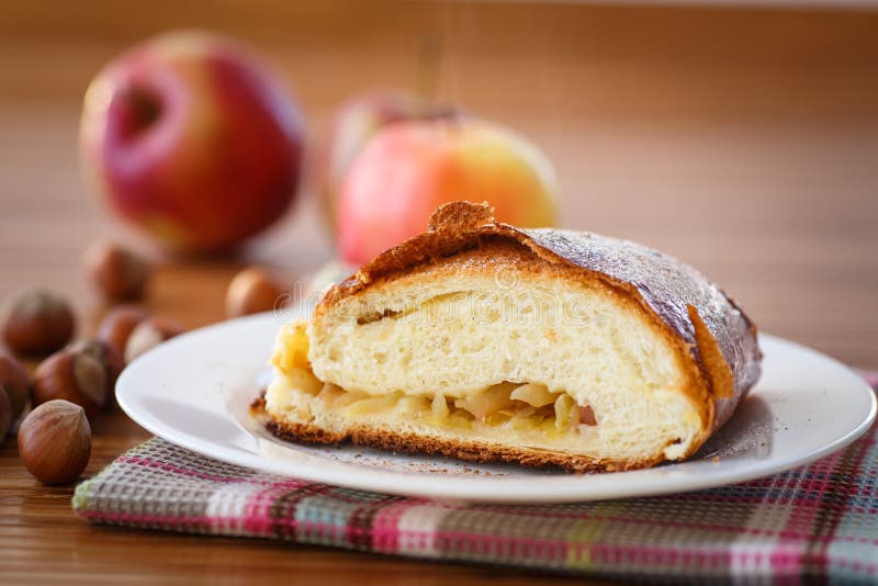 Sweet strudel with apples stock photo. Image of bake - 37052836