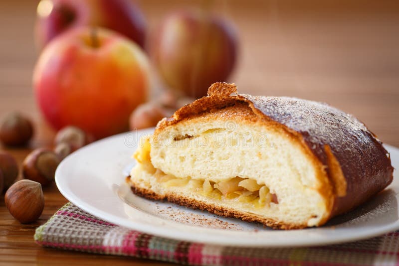 Sweet strudel with apples stock photo. Image of closeup - 37484688