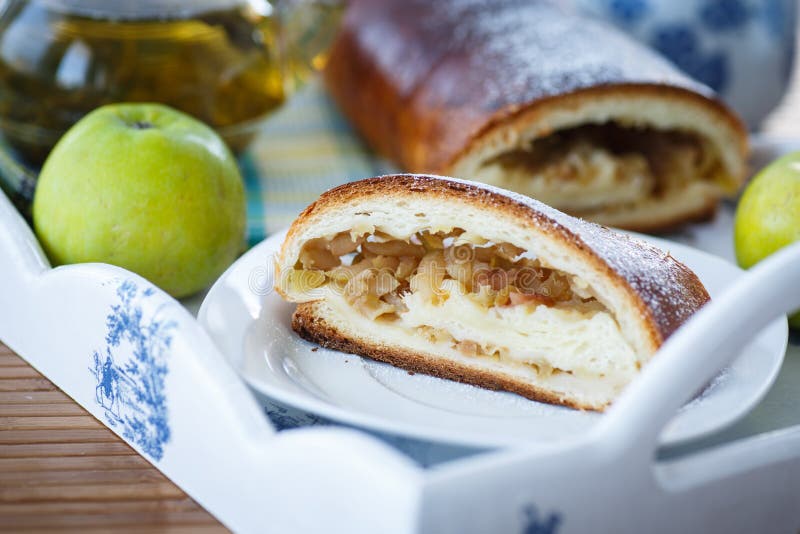 Sweet strudel with apples stock photo. Image of cooked - 37517732