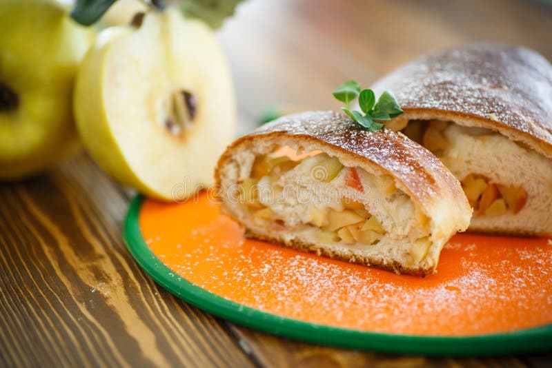 Sweet Strudel Stuffed with Quince Stock Photo - Image of cake, apple ...