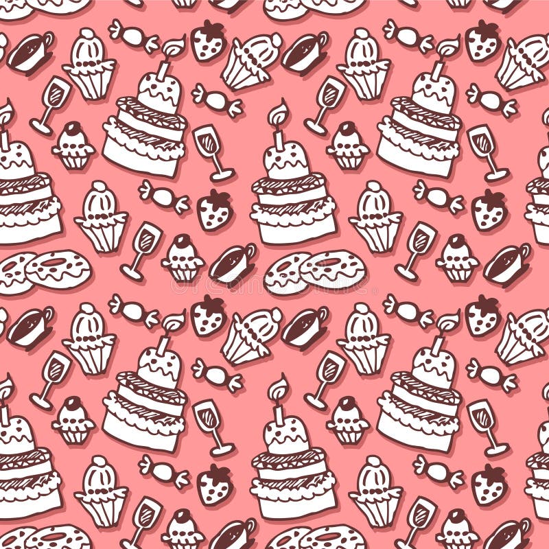 Sweet Stuff Seamless Pattern Stock Vector - Illustration of tasty ...