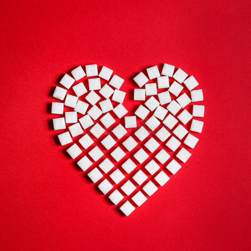 Sweet Sugar Heart on Red Love Stock Photo - Image of shapes, sweet ...