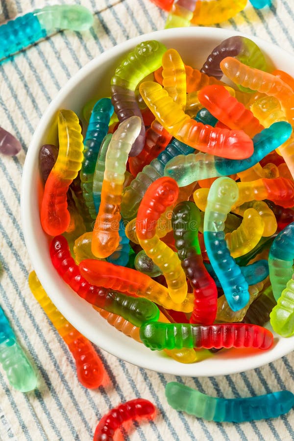 Sweet Sugary Gummy Worms for Halloween Stock Photo - Image of jelly ...