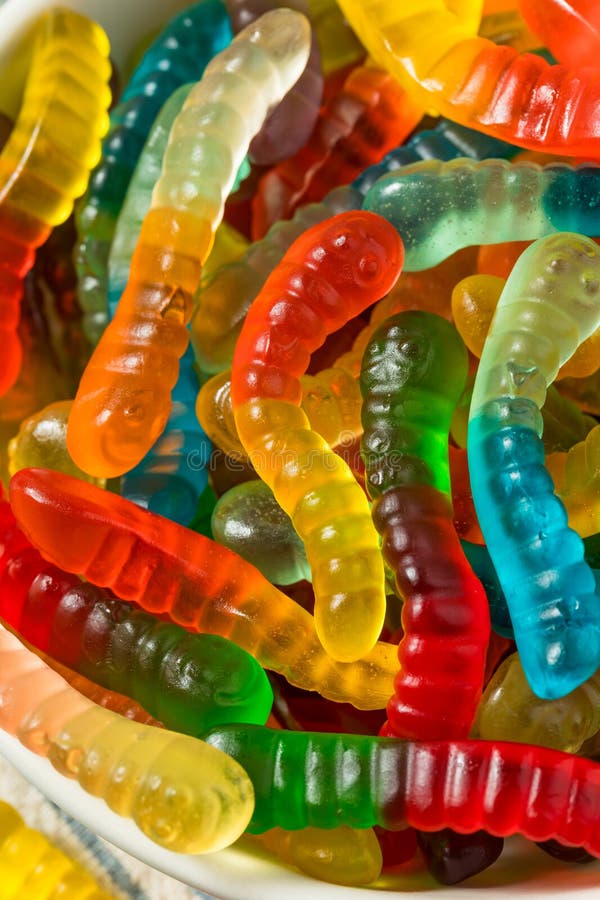 Sweet Sugary Gummy Worms for Halloween Stock Photo - Image of unhealthy ...