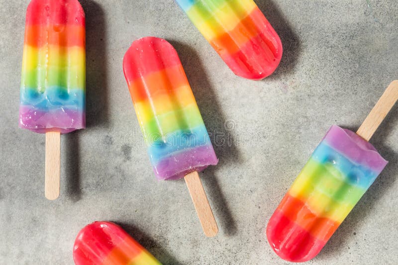 Sweet Summer Rainbow Popsicles Stock Photo - Image of purple, orange: 330987268