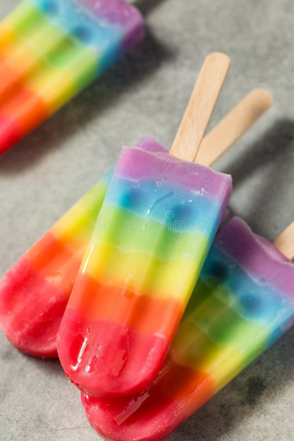 Sweet Summer Rainbow Popsicles Stock Photo - Image of food, tasty ...