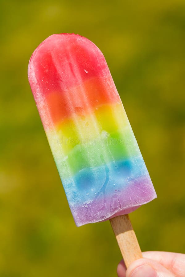 Sweet Summer Rainbow Popsicles Stock Photo - Image of frozen, food ...
