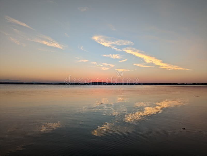 Sweet Summertime Sunset at the Lake Stock Image - Image of sunlight ...