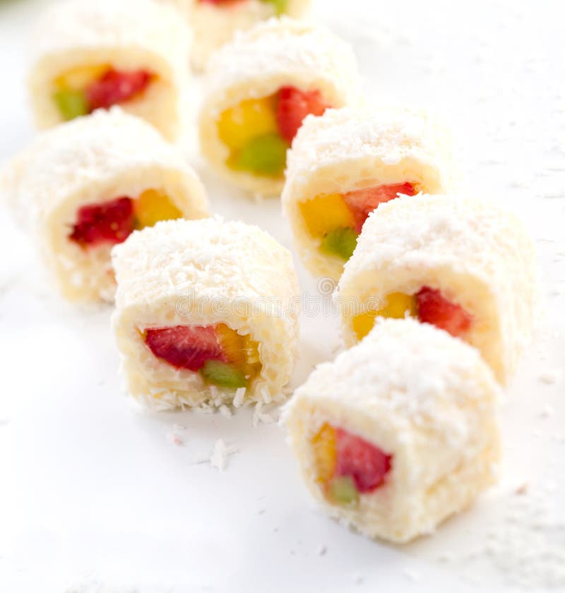 Sweet Egg Sushi Roll or Tamago Roll. Japanese Traditional Food Made ...