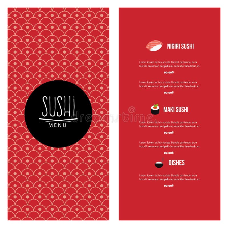 Sweet Sushi Labels stock vector. Illustration of healthy - 61934877