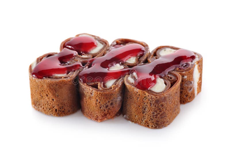 Sweet Egg Sushi Roll or Tamago Roll. Japanese Traditional Food Made ...