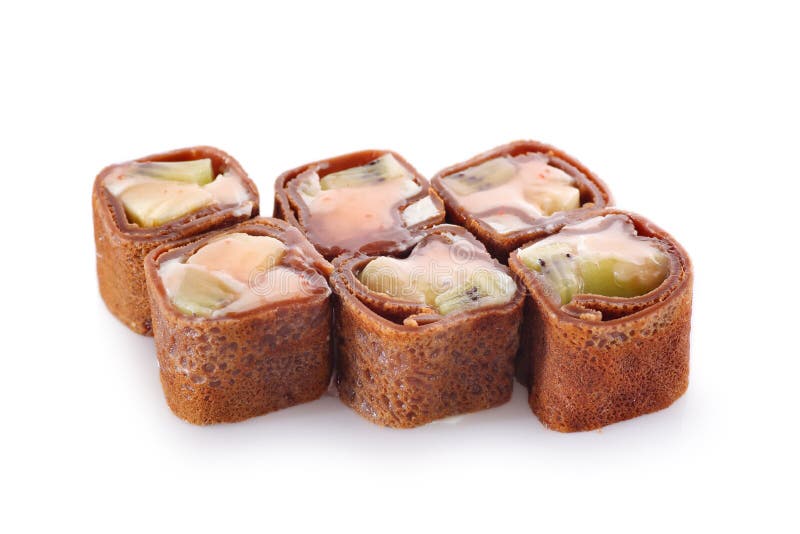 Sweet Egg Sushi Roll or Tamago Roll. Japanese Traditional Food Made ...