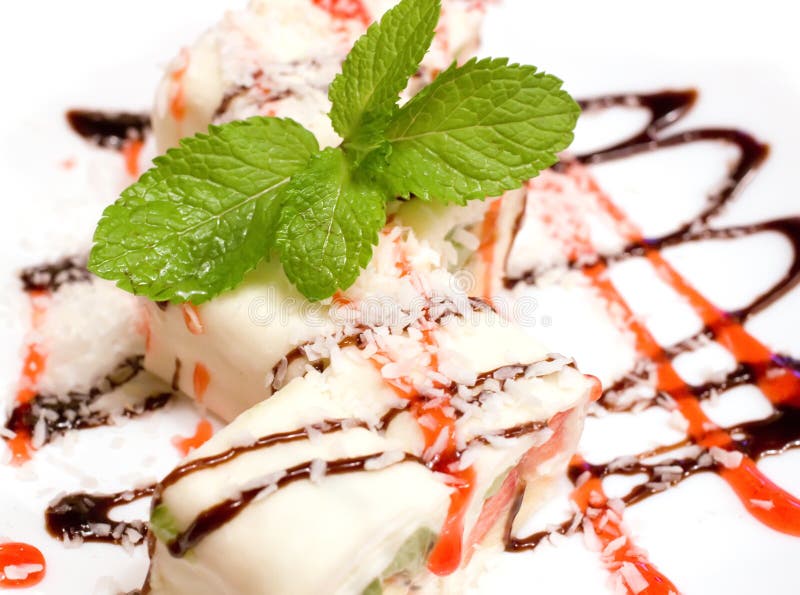 Sweet Egg Sushi Roll or Tamago Roll. Japanese Traditional Food Made ...