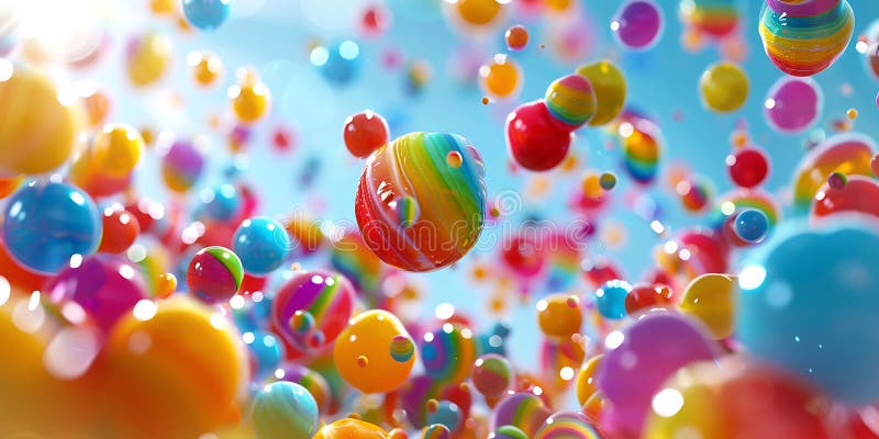 Sweet Symphony: Colorful Rainbow Candy Falling Background, Candy ...