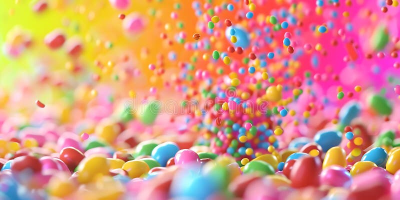 Sweet Symphony: Colorful Rainbow Candy Falling Background, Candy ...