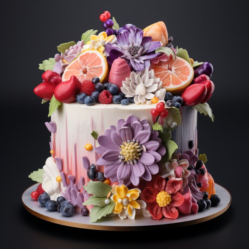 Sweet Symphony - Vibrant and Visually Stunning Cake Stock Image - Image ...
