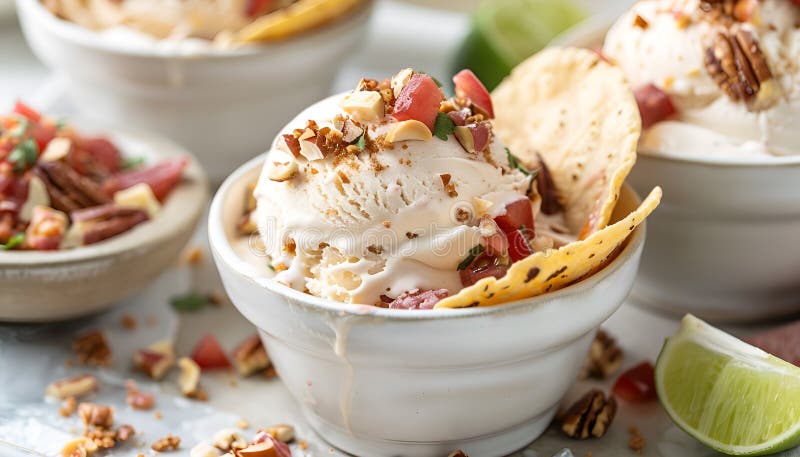 Sweet taco ice cream stock illustration. Illustration of flavor - 337342760