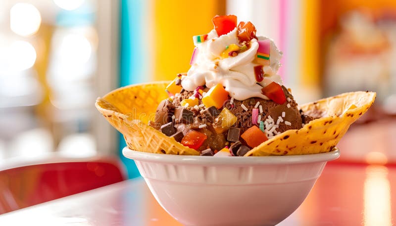 Sweet taco ice cream stock illustration. Illustration of creme - 337342828