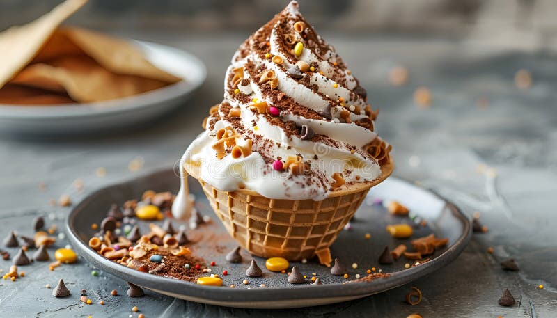 Sweet taco ice cream stock illustration. Illustration of choco - 337342868