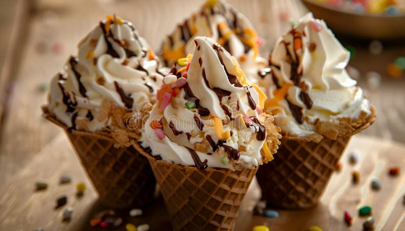 Sweet taco ice cream stock illustration. Illustration of cold - 337352074