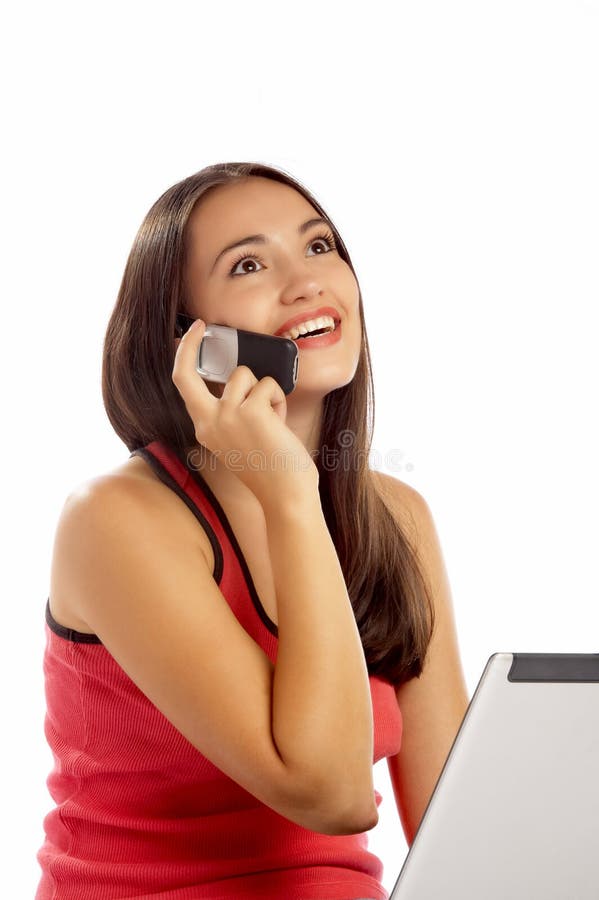 Sweet talk stock photo. Image of dial, hair, mobile, girl - 2880774