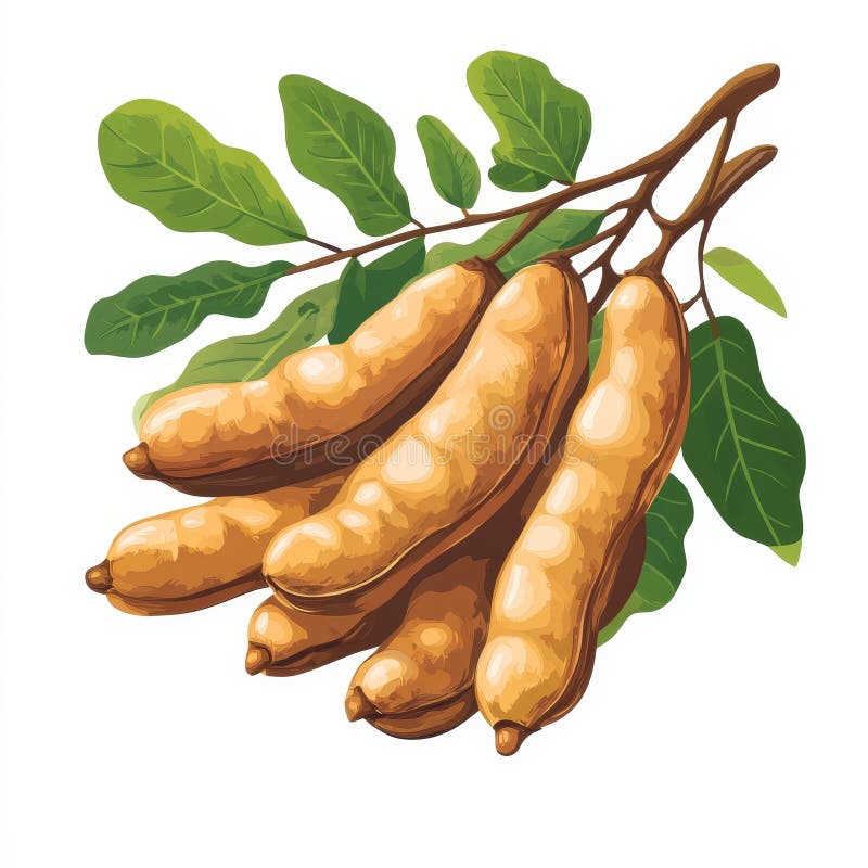 Sweet Tamarind Fruit. Vector Illustration of Tamarind Stock ...