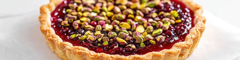 Sweet and Tangy Dessert Featuring a Pie with Raspberry Sauce and ...