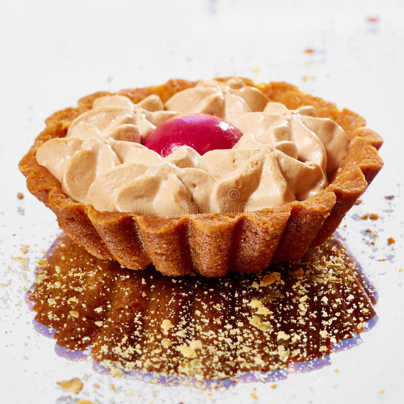 Sweet Tartlets Filled with Cream Stock Image - Image of biscuit ...