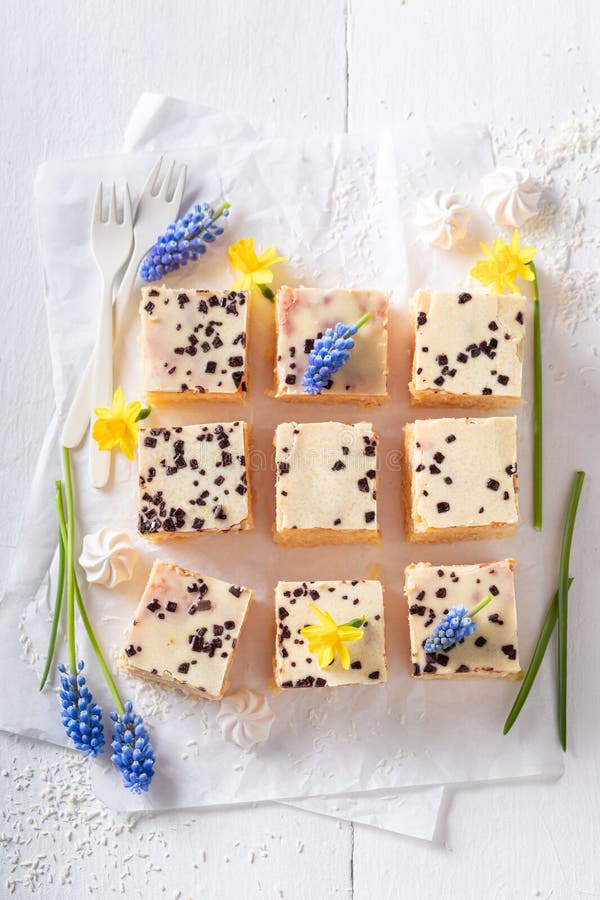 Sweet and Tasty Coconut Cake Made of White Chocolate Stock Image ...