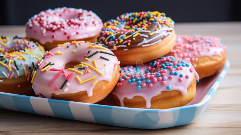 Sweet Tasty Colorful Donuts Stock Image - Image of bakery, diet: 289356759