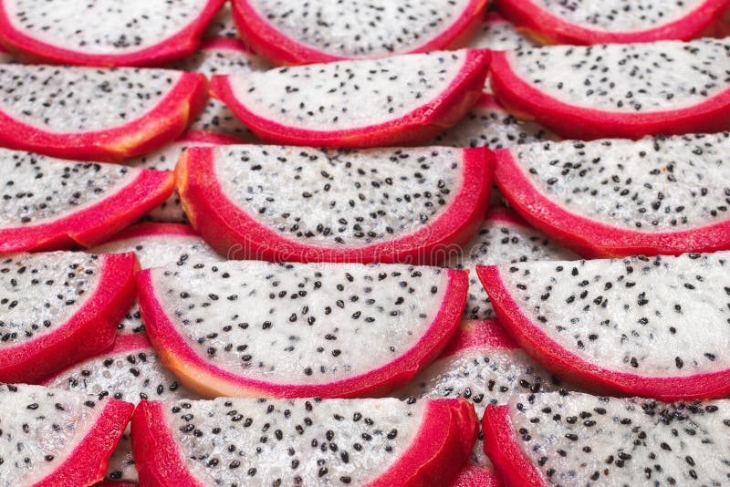 Sweet Tasty Dragon Fruit or Pitaya Slices Stock Photo - Image of detail ...