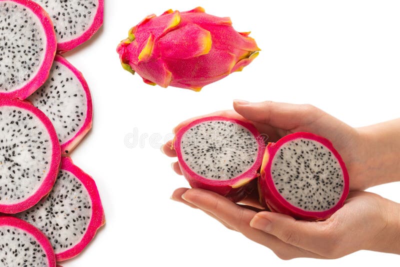 Sweet Tasty Dragon Fruit or Pitaya Slices Stock Image - Image of health ...