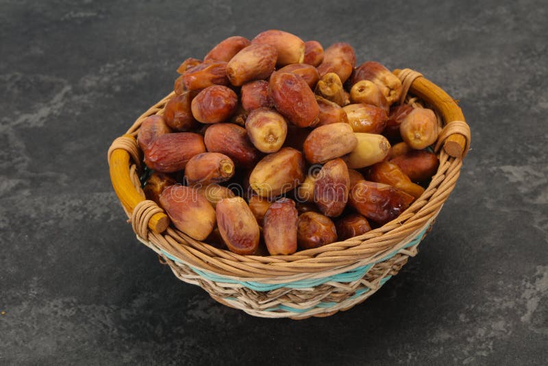 Sweet Tasty Dry Dates in the Basket Stock Image - Image of cuisine ...