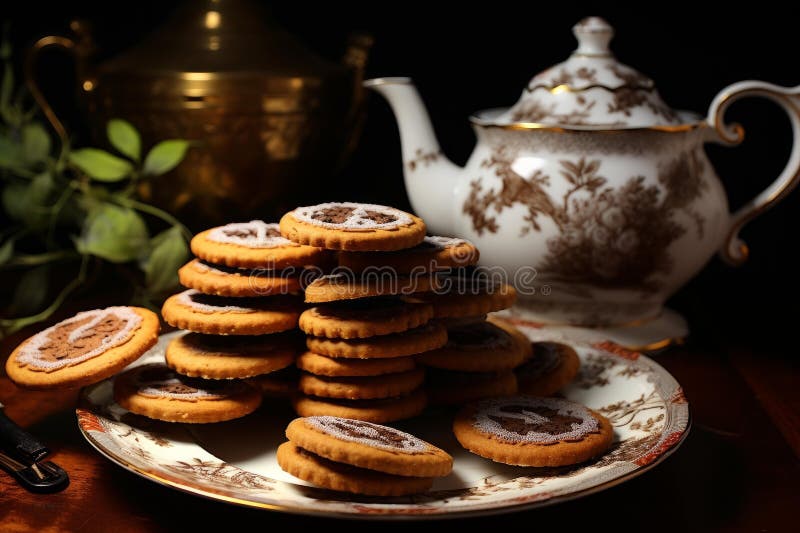 Sweet Tea Cookies. Generate Ai Stock Image - Image of close, drink ...