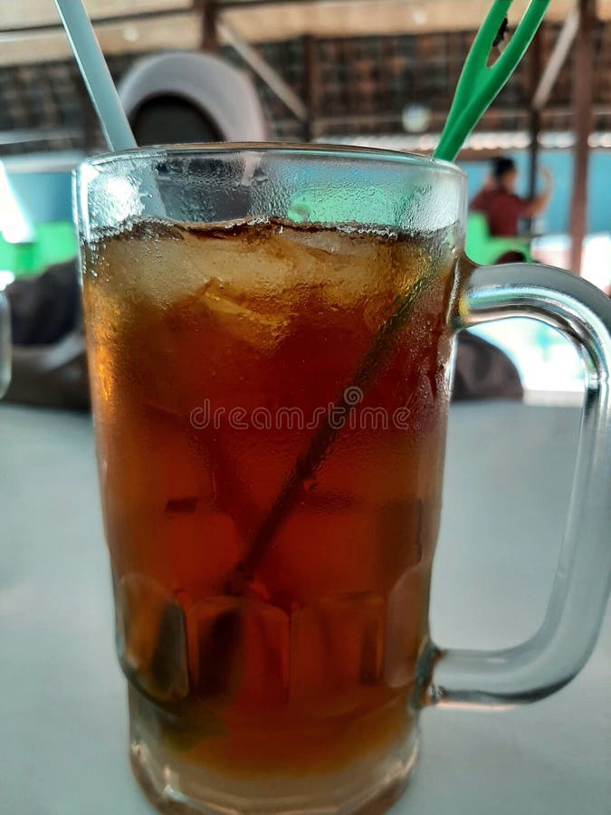 Sweet Tea Mixed with Ice Cubes, Fresh Drinks. Stock Image - Image of ...