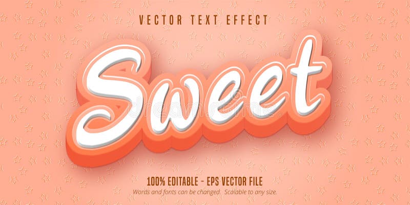 Sweet Text, 3d Editable Font Effect Stock Vector - Illustration of ...